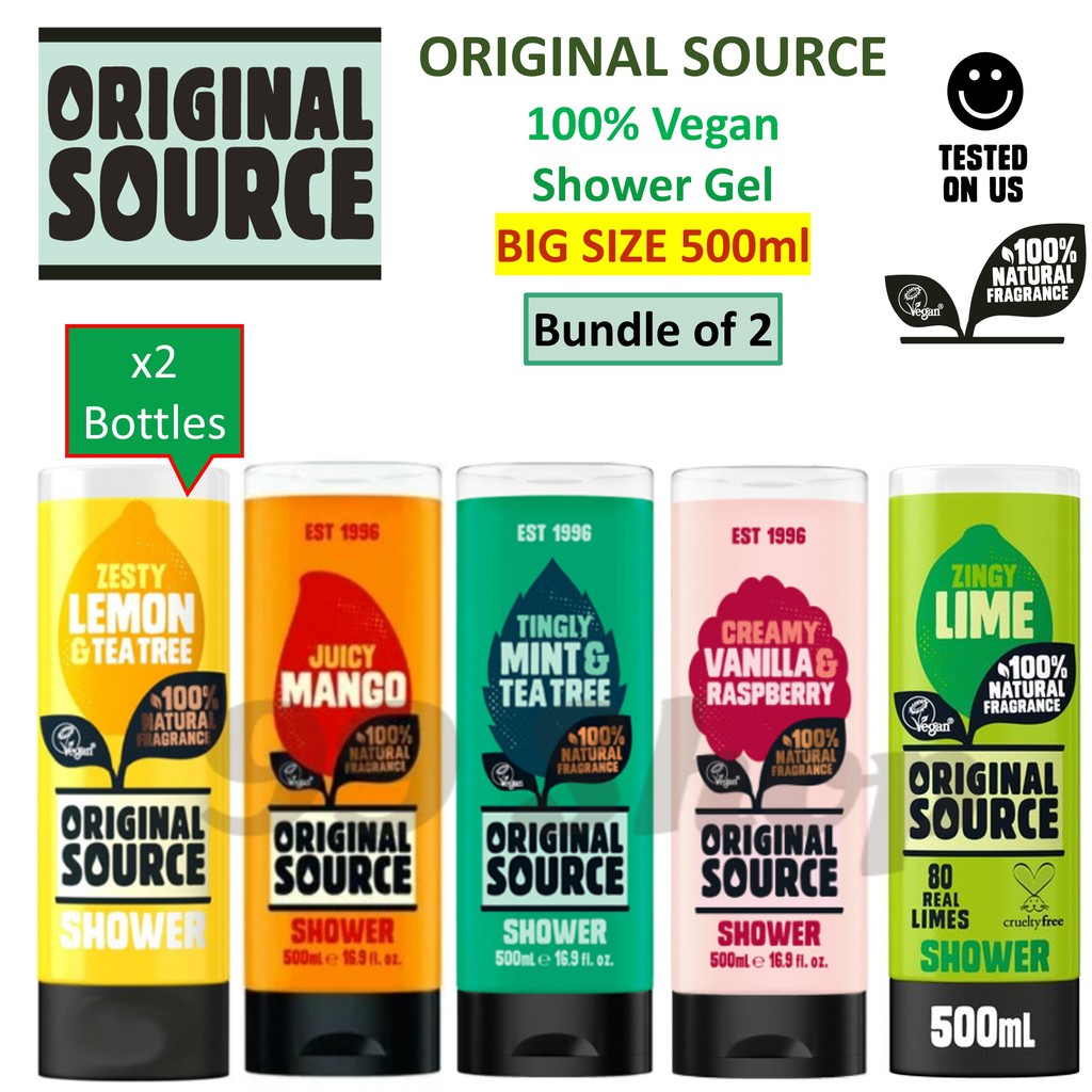 (Bundle of 2) Original Source 100% Vegan Shower Gel BIGGER Size 500ml ...