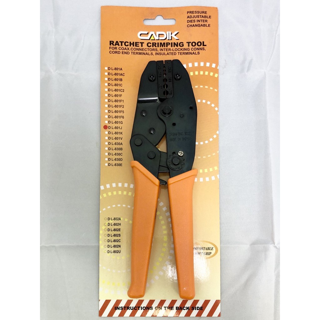 Ratchet Crimping Tool RG174, 178, 179, Fiber Optic (Made in Taiwan ...