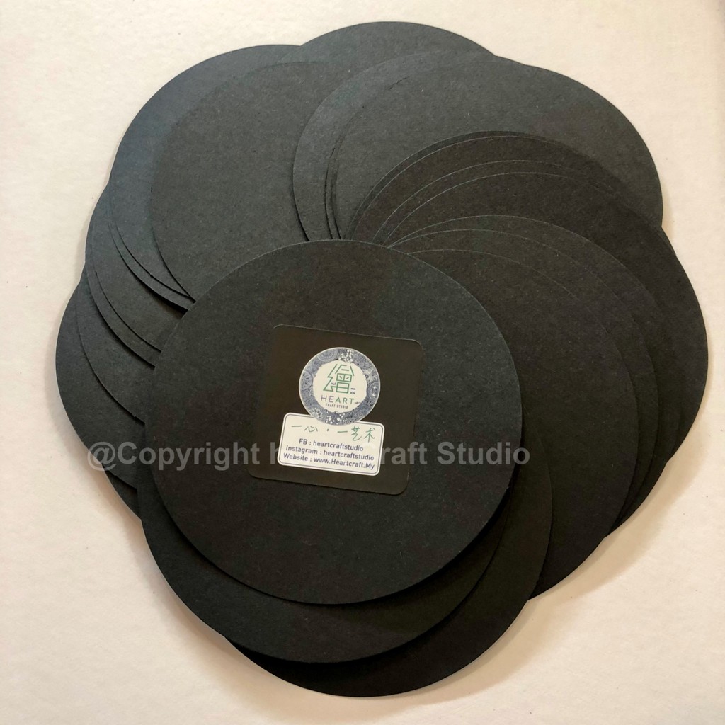 [UK] Zentangle Art Paper Tiles | Round 12cm | Black | 25pcs Zentangle ...