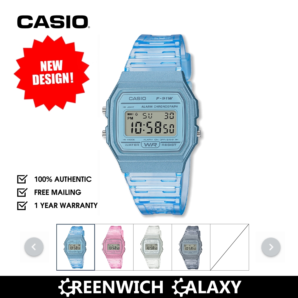 NEW! Casio Colourful Transparent Watch (F91WS Series) | Shopee Singapore