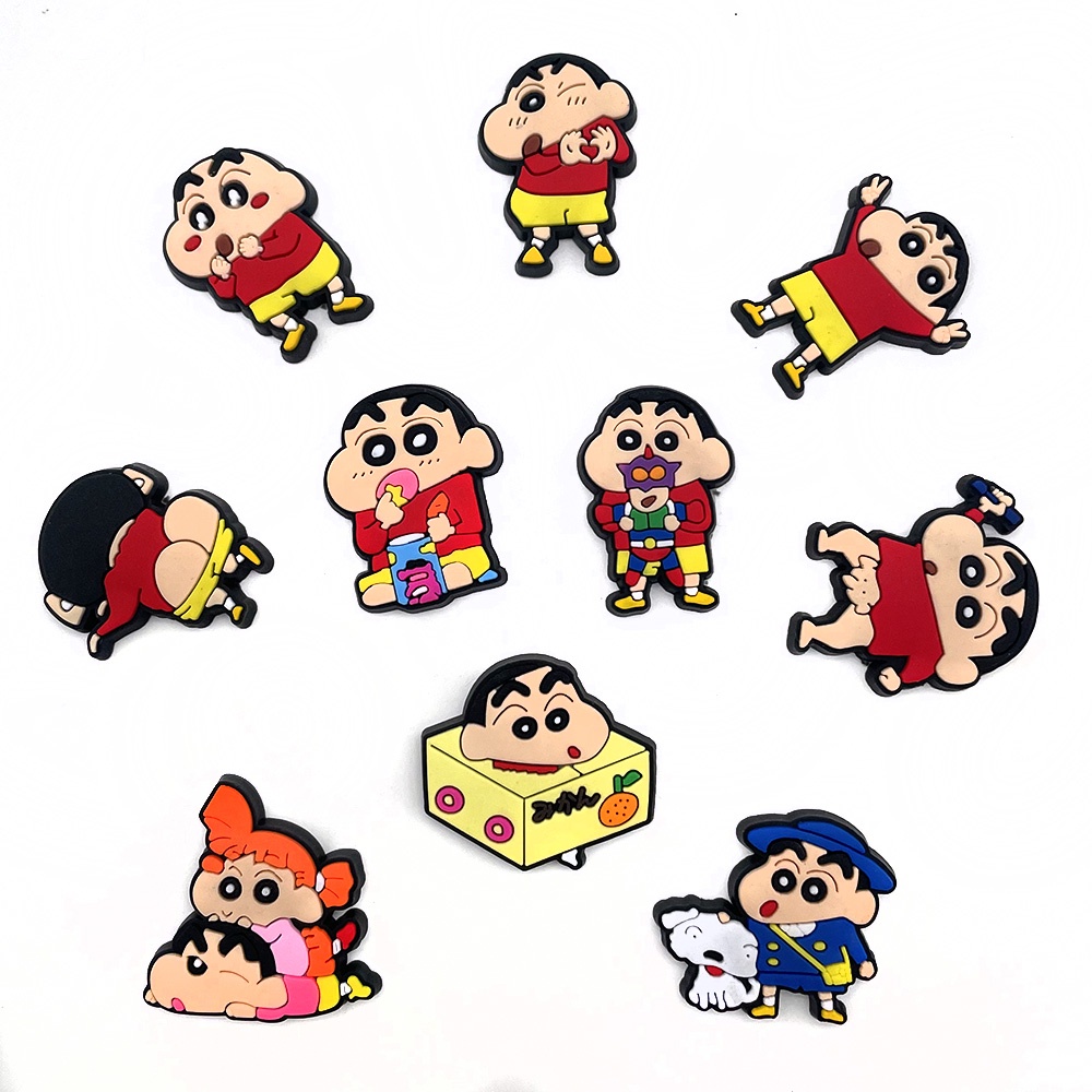 Cute jibz Cartoon anime character Crayon Shin-chan DIY shoe charms Croc ...