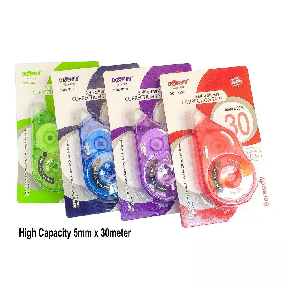 DOLPHIN CORRECTION TAPE DOL-8130 (30meter) | Shopee Singapore