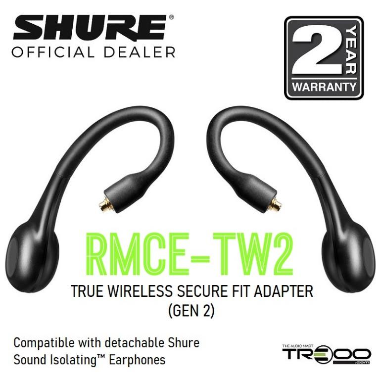Shure RMCE-TW2 True Wireless Secure Fit Adapter Gen 2 Wireless Bluetooth Cable for MMCX ...