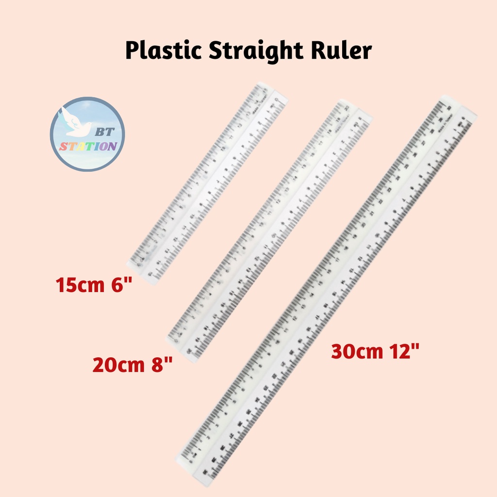 Straight Ruler Plastic 15cm/20cm/30cm | Shopee Singapore