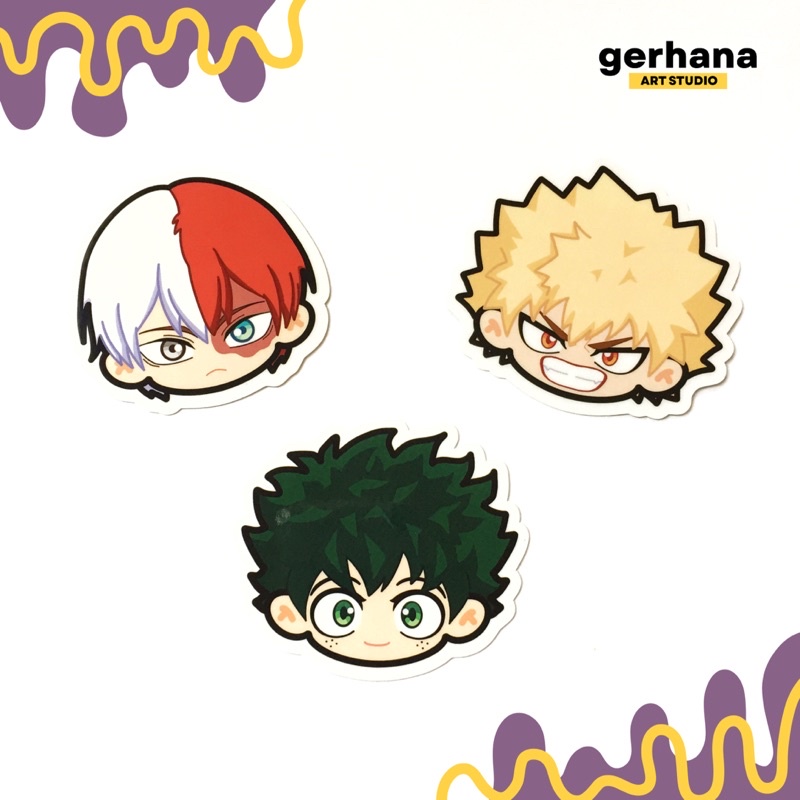 BNHA Anime Chibi Sticker | Todoroki Shoto Midoriya Izuku Bakugo Katsuki ...