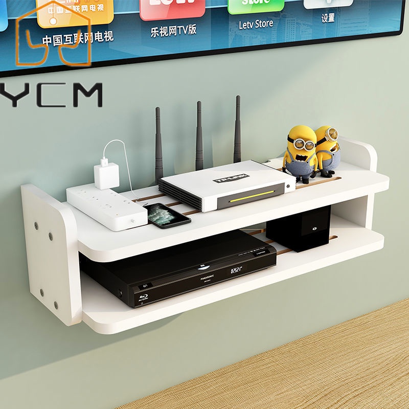 Router wall-mounted bracket punch-free TV wall set-top box rack router ...