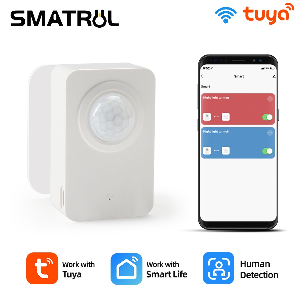 SMATRUL Wifi Smart Motion PIR Human Body Sensor Detector Wireless ...