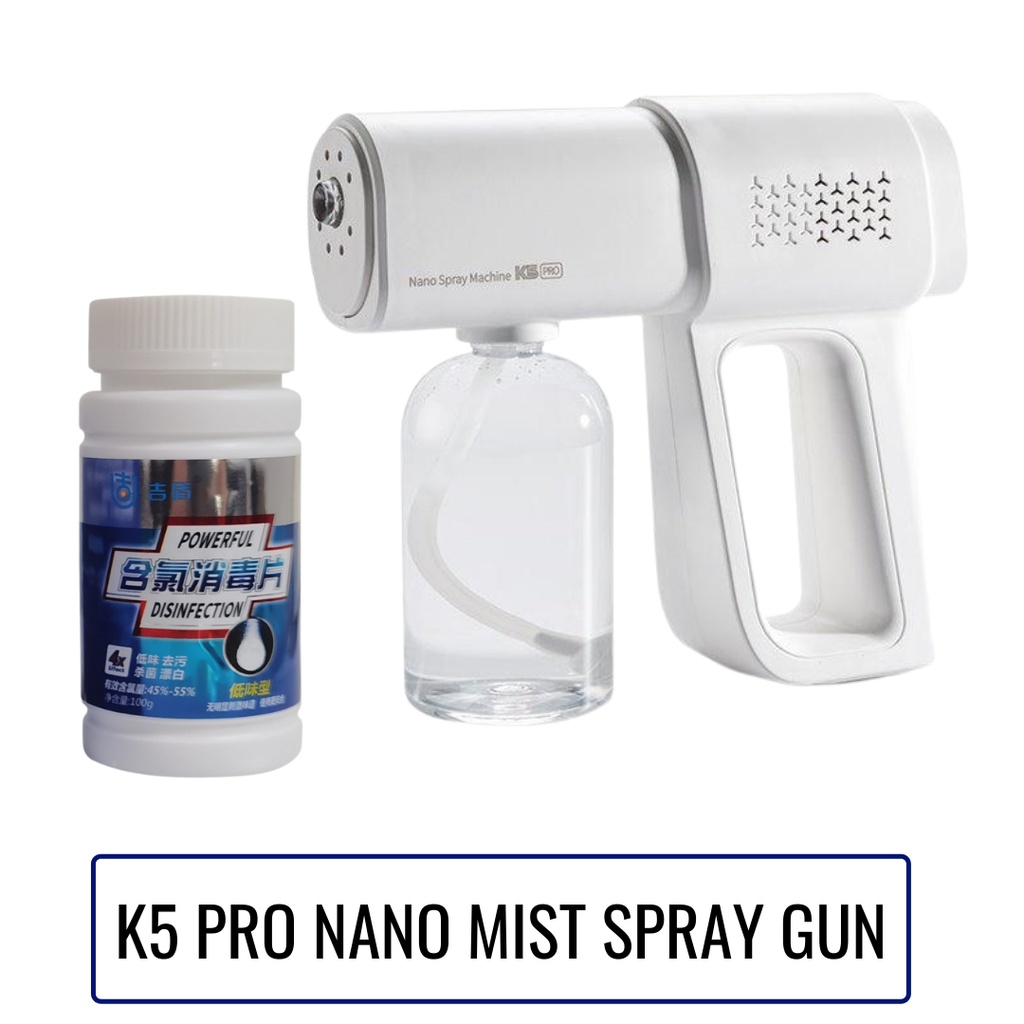 K5 PRO Disinfection Nano Spray Gun Sanitizer Atomizer / Disinfectant Tablet | Shopee Singapore