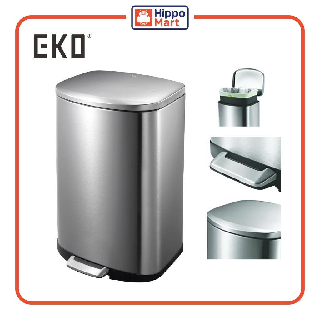 EKO DELLA, EK9366, Multiple Sizes, Step Pedal Dustbin with Soft Closing ...