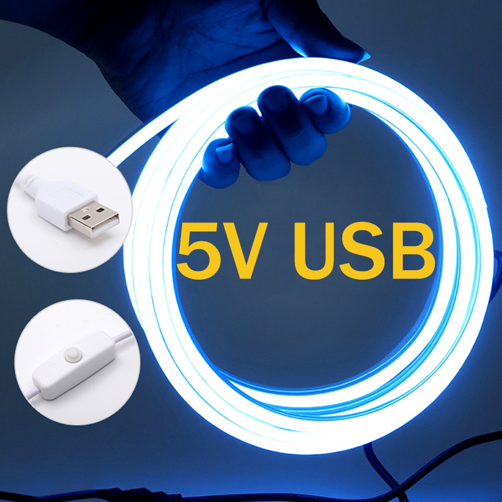 USB Powered DC 5V Flexible Neon Light 2835 120Leds/m Ribbon LED Strip ...
