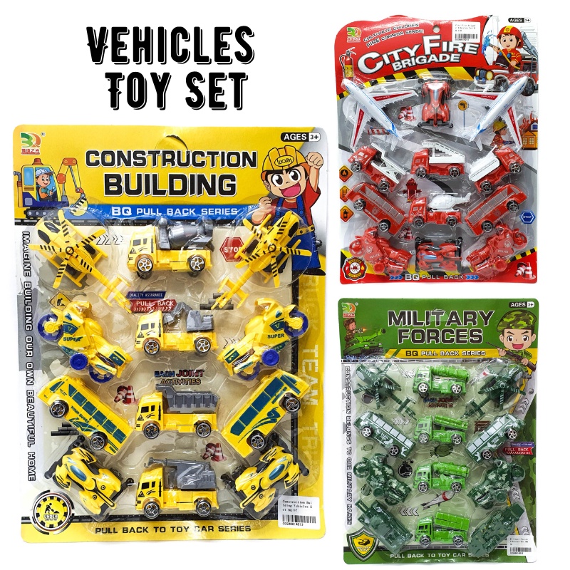 [SG Stock] Vehicles Toy Set Construction Military Fire Brigade Truck ...