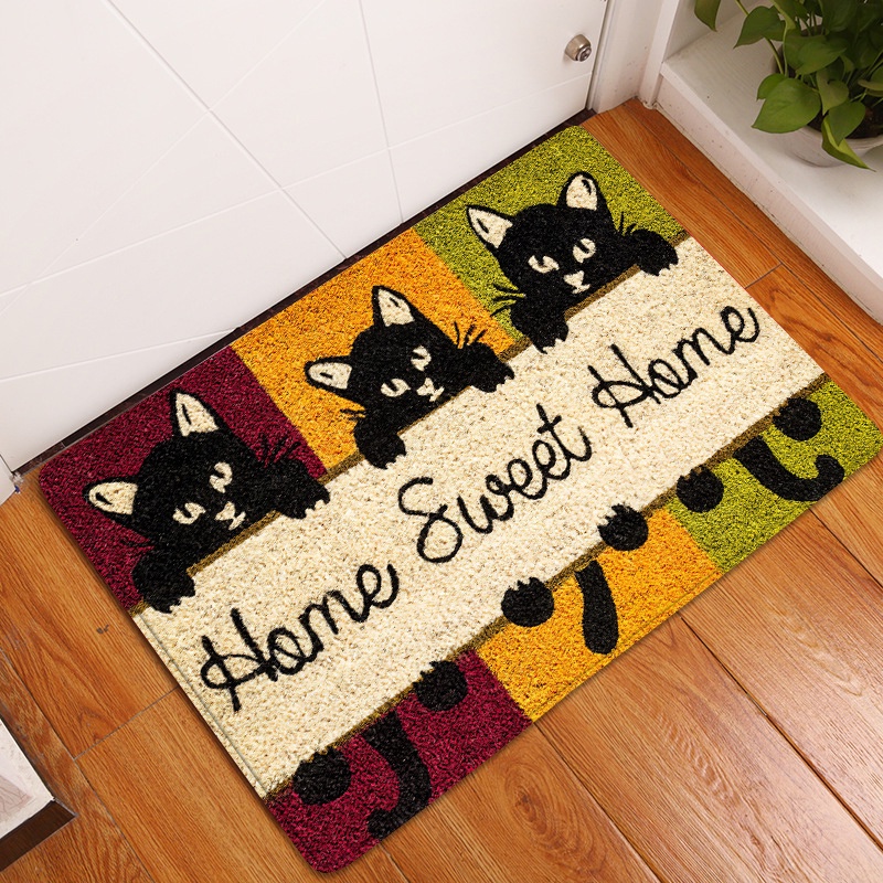 Kitchen Carpet Floor Mats for Living Room Welcome Mat Animal Cute Cat ...