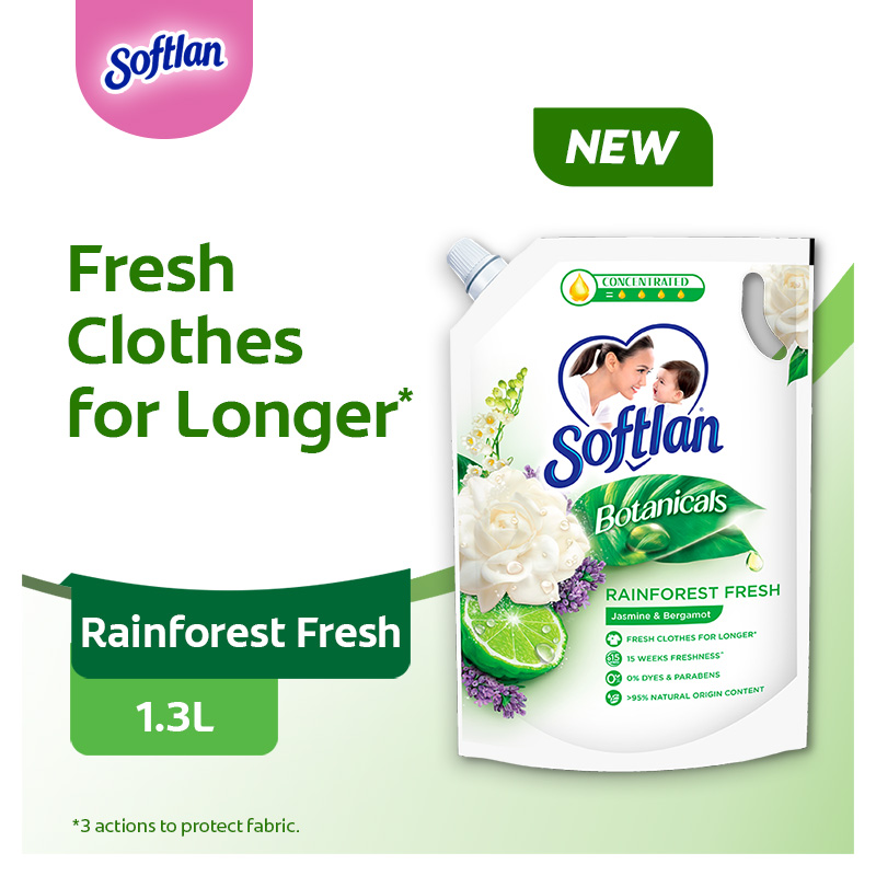 Softlan Botanicals Fabric Softener Rainforest Fresh (1.3L) | Shopee ...