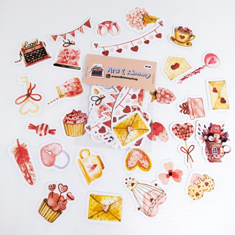 [W104] Pink aesthetic sticker 28pcs | Bujo Journal Sticker deco Sticker ...