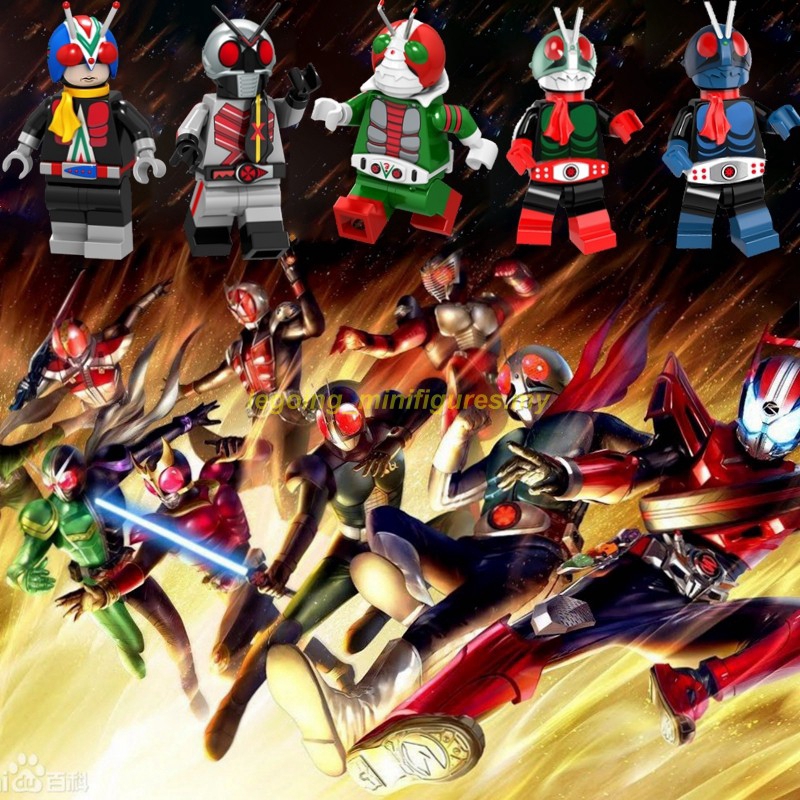 Masked Rider 1 Leging Minifigures Cartoon Anime Shocker Soldier EVA-01 ...