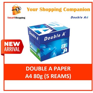 Double A - 80gsm A4 paper (1 Carton / 5 Reams) Premium Copier Double A ...