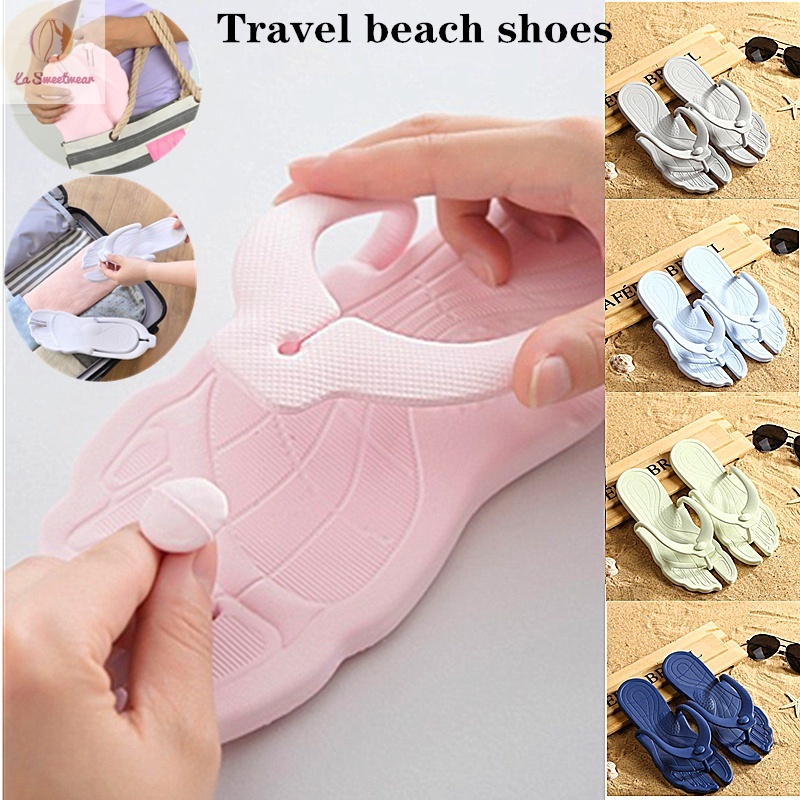 Folding Portable Travel Hotel Tasteless Bath Non Slip Slippers Couple ...