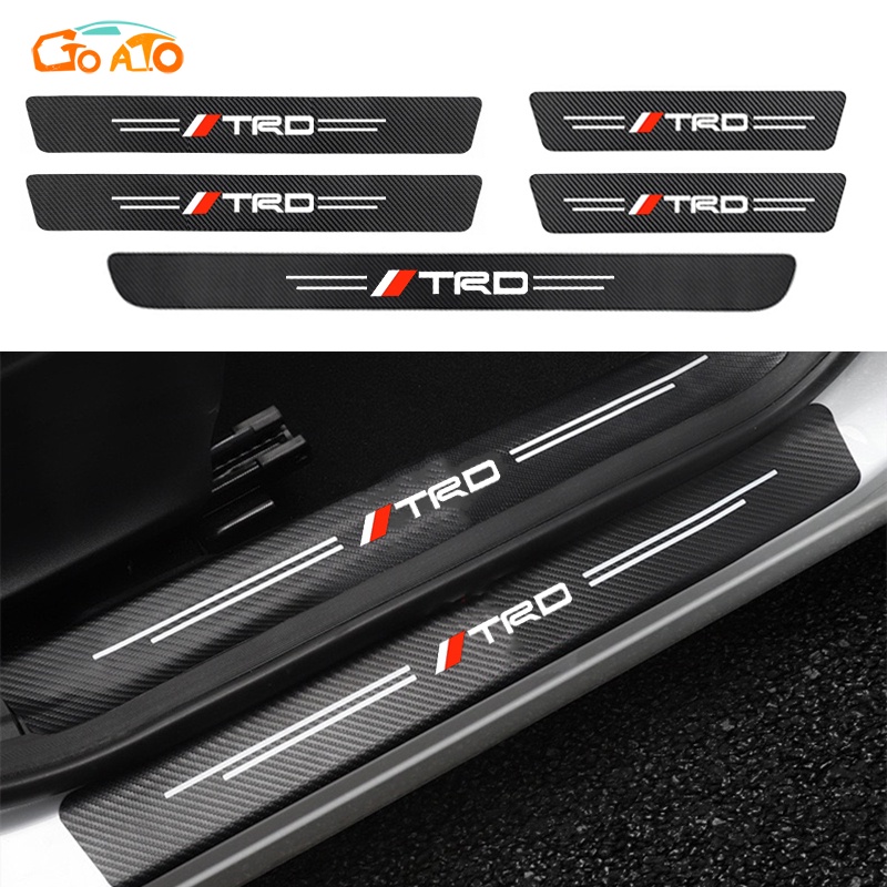 GTIOATO For TRD Carbon Fiber Car Door Sill Protector Auto Trunk ...