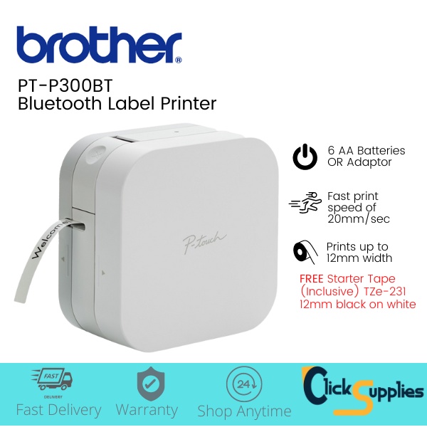 Brother Label Printer Bluetooth PT-P300BT Label Machine | Shopee Singapore