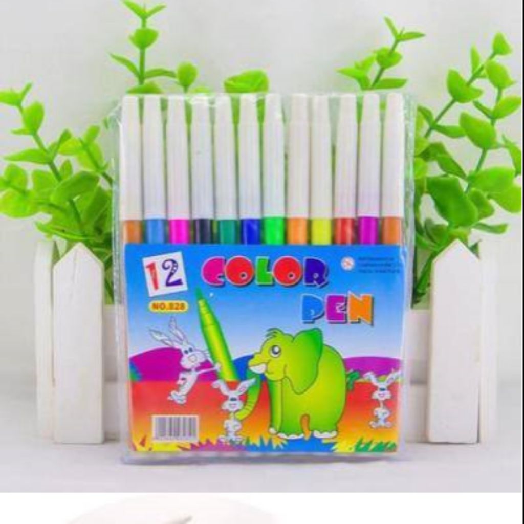 12 Color Pens 12pcs Markers Kids Goodie Bag Children Day Gify | Shopee ...