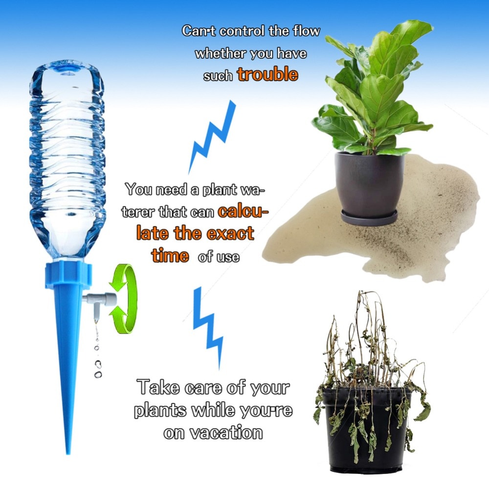 Adjustable Pot Plant Self-Watering Spiked Dripper Garden Houseplant ...
