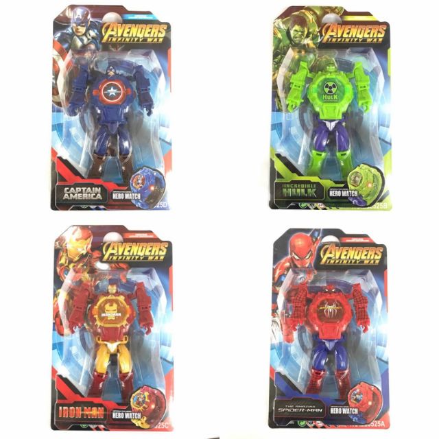 JAM ROBOT ROBOT WATCH TRANSFORMABLE CAPTAIN AMERICA HULK SPIDERMAN ...