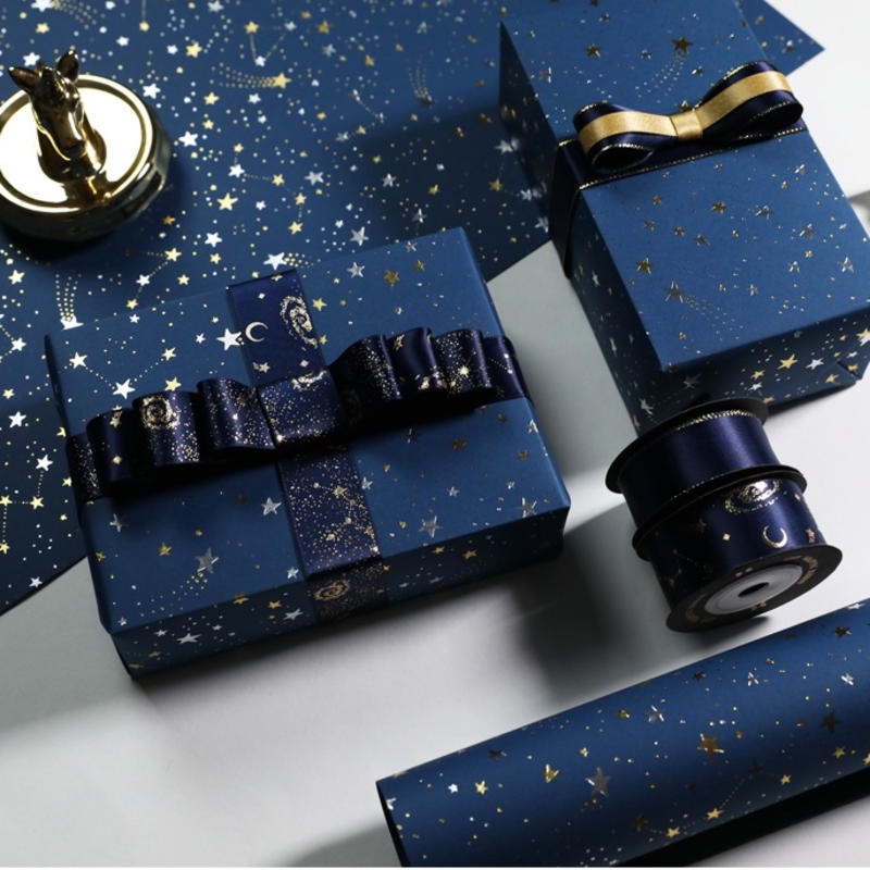 Gift Wrapping Paper Korean Present Box Wapper Papers Ribbon Black Red ...