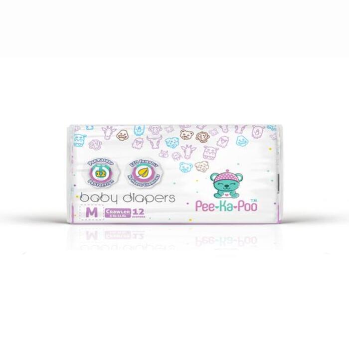 Pee-Ka-Poo Taped Diapers Crawler (12 Pieces - Medium) 6Kg - 11Kg ...