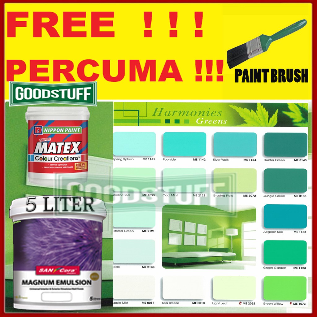 5 LITER SANCORA MAGNUM EMULSION NIPPON SUPER MATEX WATER PAINT JOTUN ...