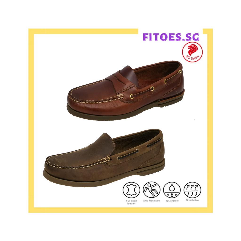 Nuker Leather Boat Shoes Men Moccasins Gaff Outlander | Shopee Singapore