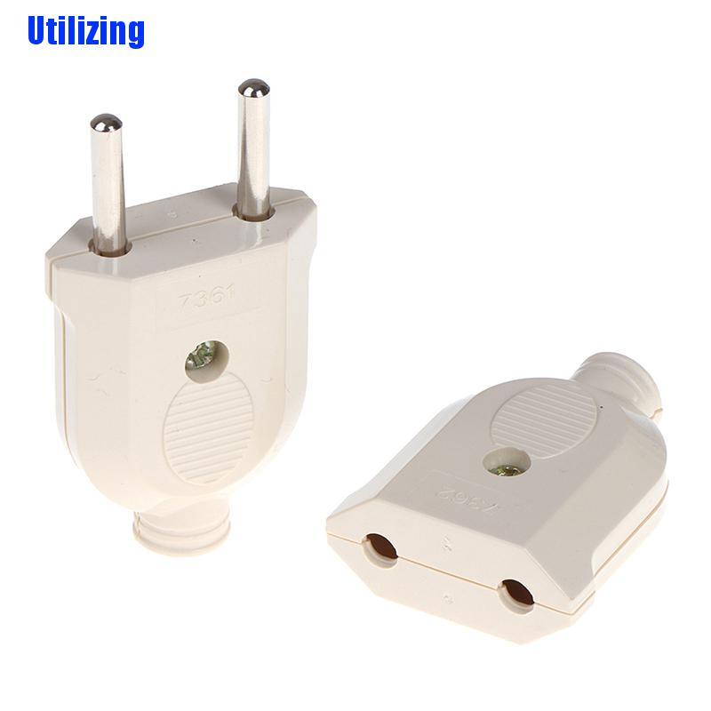 UTZN 2 Pin Eu Plug Male Female Electronic Connector Socket Wiring Power ...