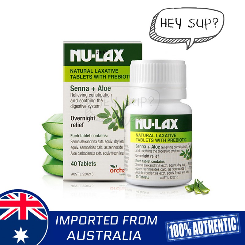Nulax Natural Laxative Tablets With Prebiotic Senna + Aloe 40 Tablets ...