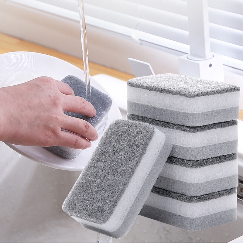 Double-sided Cleaning Spongs Household Scouring Pad Kitchen Wipe ...
