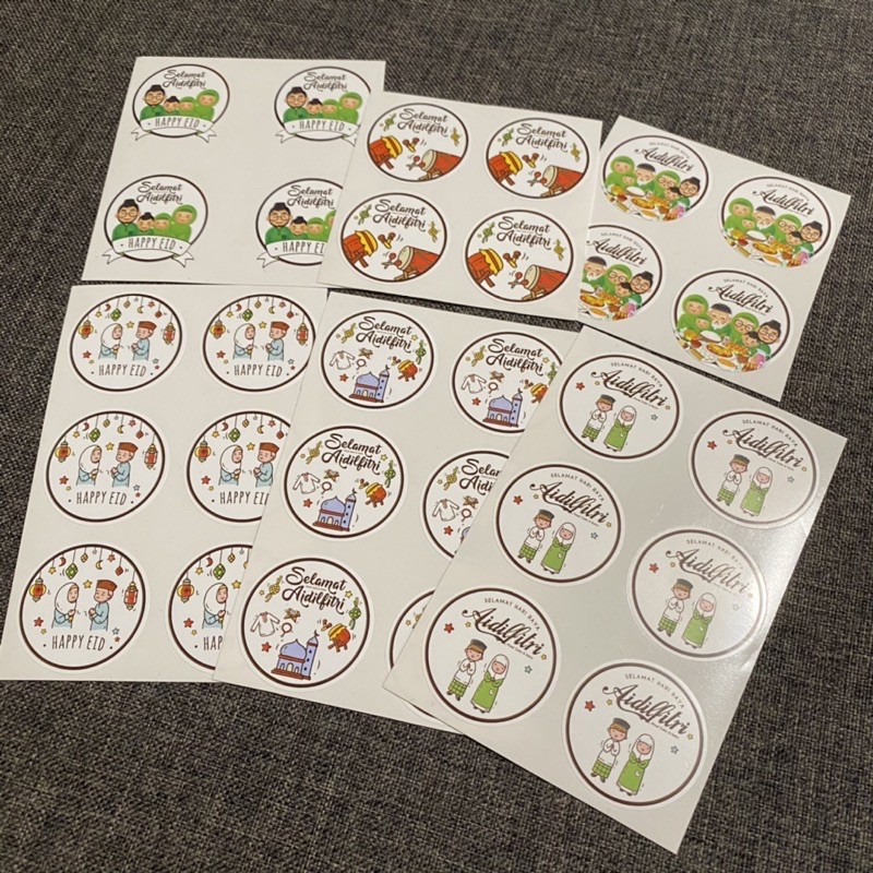 ((OMOYAA.SG)) -50 PCS - HARI RAYA STICKER - AIDILFITRI STICKER - CUTE ...