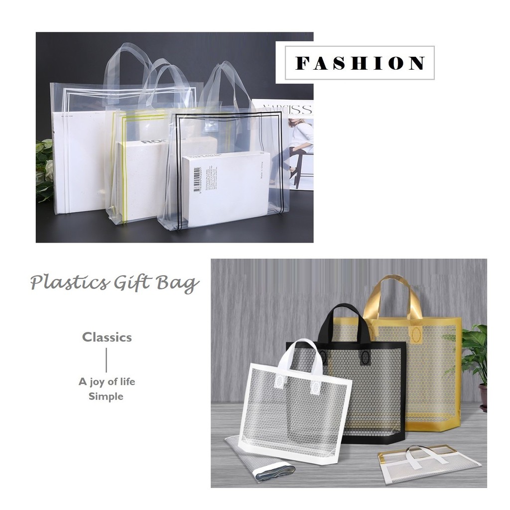 [10 PCS/SET] Plastic Gift Bag Party Bag Goodies Bag Shopping Bag ...