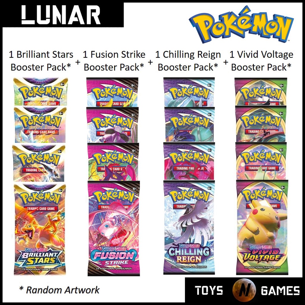 Pokemon TCG Booster Packs Bundle [1 Brilliant Stars + 1 Fusion Strike ...
