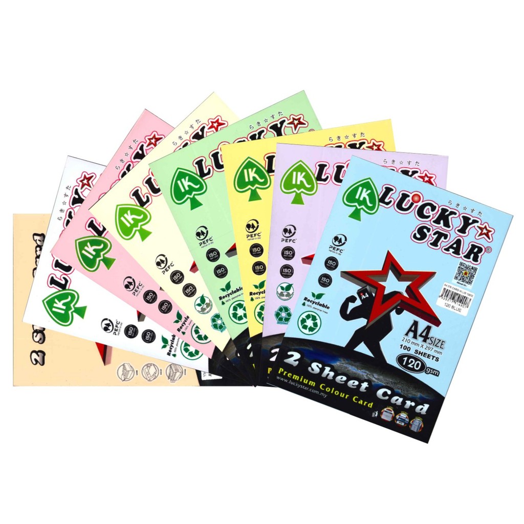 Two Sheet Cards 120gsm 100's ( Light Colour ) | Shopee Singapore