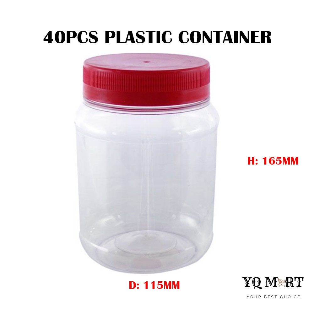 [BUNDLE DEAL] 40PCS Medium Plastic Bottle Container Red Lid Botol Kuih ...