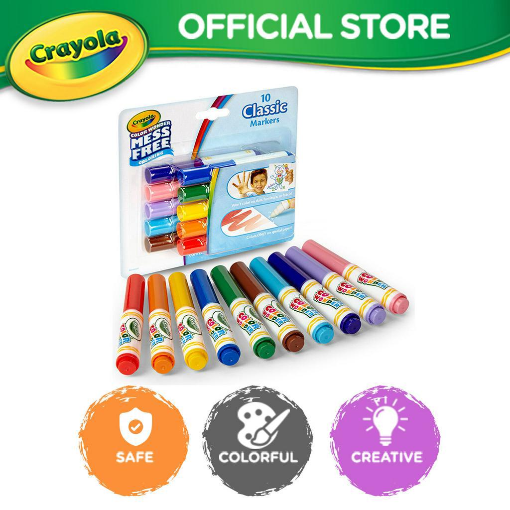 Crayola Mini Markers - Color Wonder Mess Free - 10 Classic Colors ...
