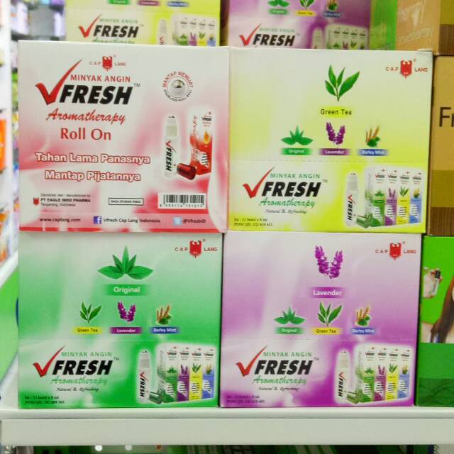 SG Seller [12pcs] VFresh V-Fresh Aromatherapy Oil Roll On (V FRESH 8ml ...