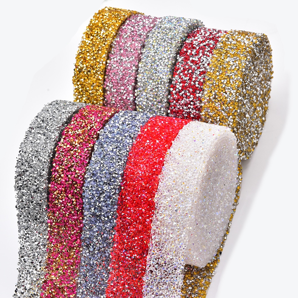 1yard/lot hotfix rhinestone crystal resin trimming 3cm width crystal ...