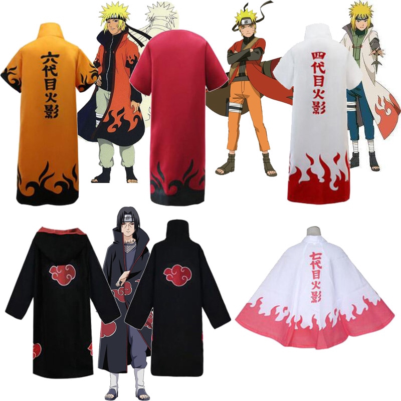 Anime Naruto Hokage Akatsuki Cosplay Costume Namikaze Minato Uchiha ...