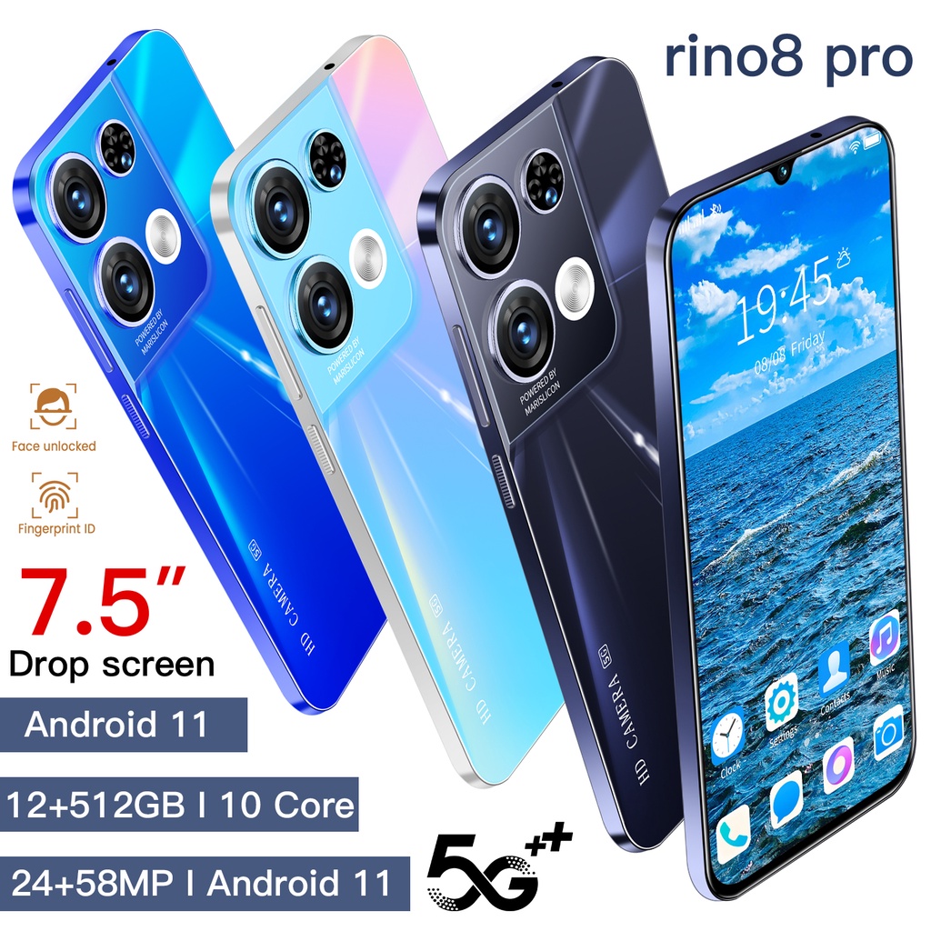 【NEW】 Rino8Pro 5G Smartphone 7.5inch HD Full Screen 12GB+512GB Memory ...