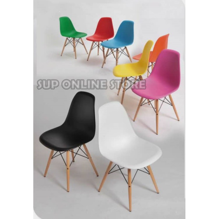 Eames Chair Modern With Natural Wood Legs / Dining Chair / Kerusi Makan ...