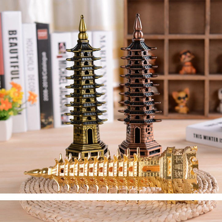 9-storey Wenchang Tower model decorated with feng shui symbol of ...