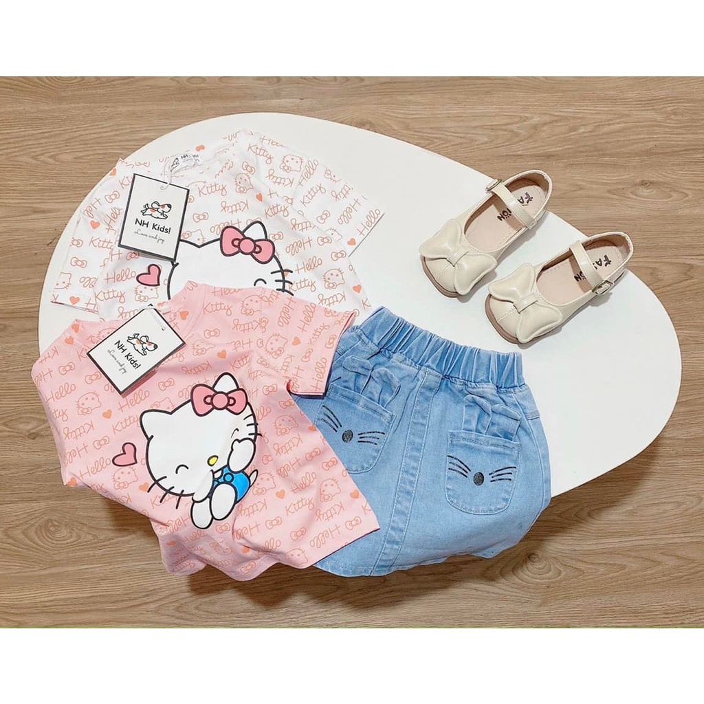 NH KIDS HELLO KITTY TOP AND JEANS 2PCS SKIRT SET (VCS02901 & VCS02902) | Shopee Singapore