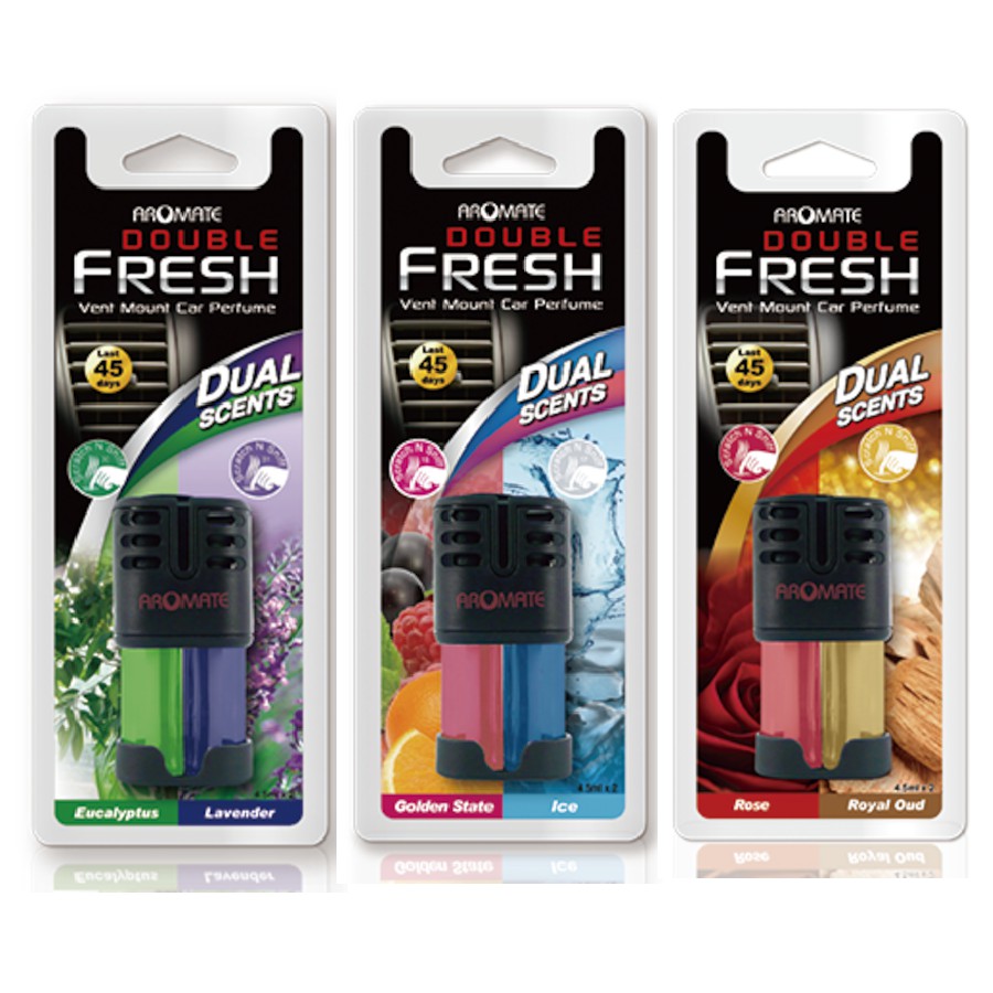 Aromate Aire Double Fresh Dual Scents Car Perfume Air Freshener ...