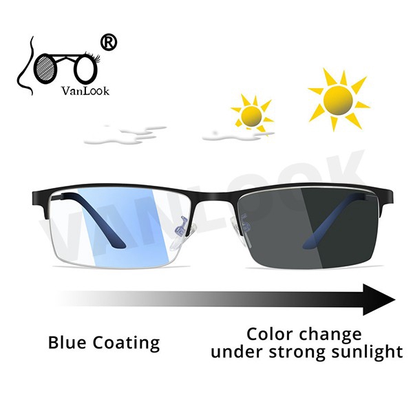 Photochromic Sunglasses Chameleon Lens Color Changed Blue Light ...