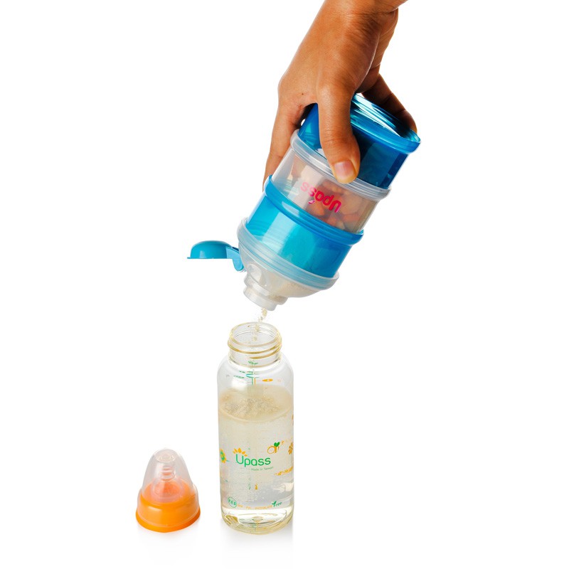 3-compartment powdered milk container with flip lid UP8009C (Thailand ...