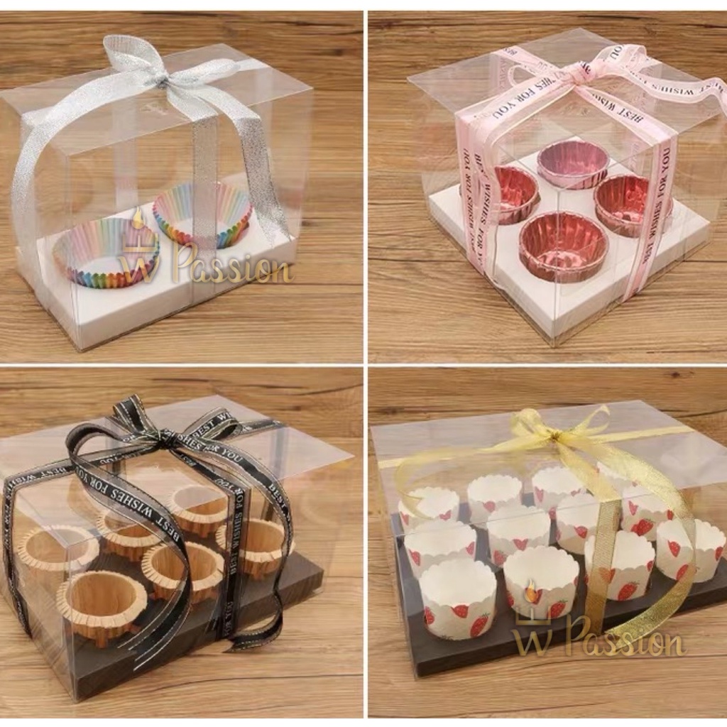 ALL TRANSPARENT CUPCAKE BOX INSTA Style 网红全透明杯子蛋糕盒 | Shopee Singapore